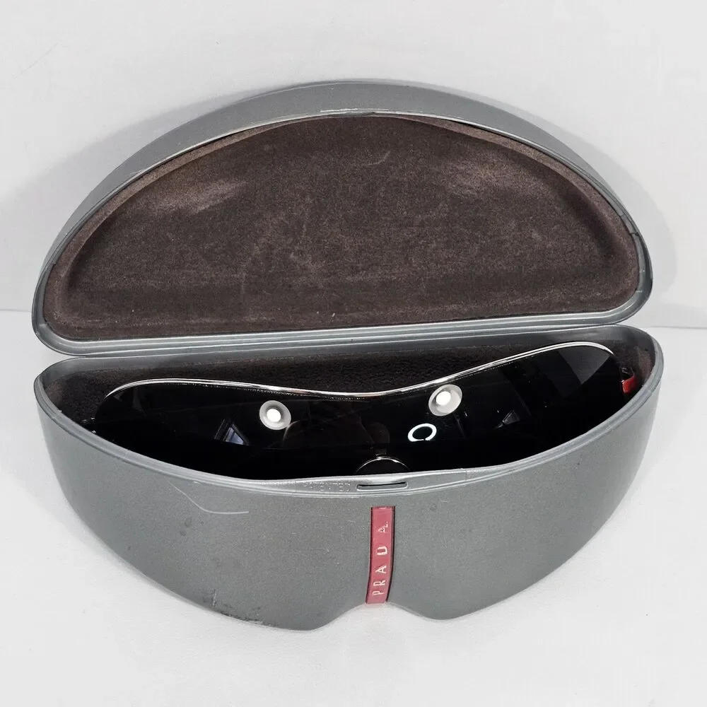 Prada | Accessories | Prada Sps 54h Y2k Shield Wrap Sunglasses Silver ...